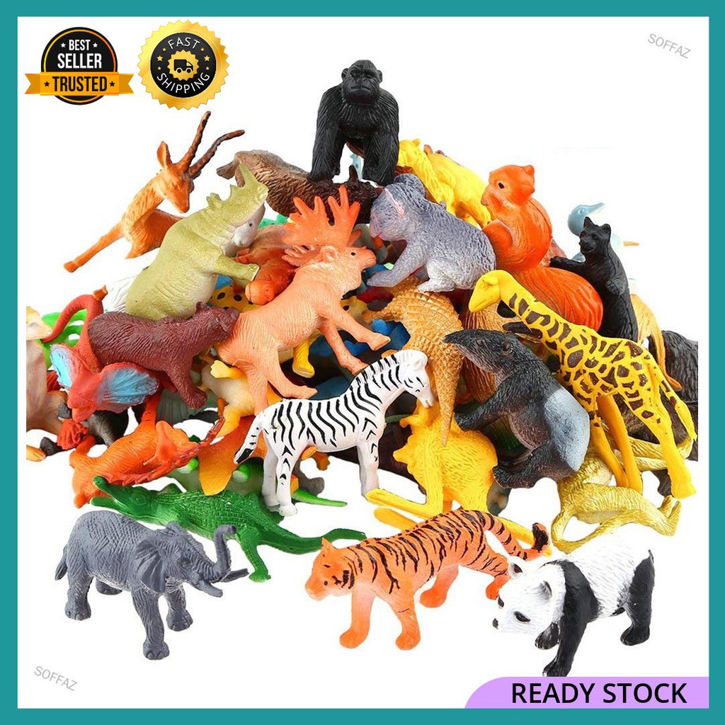 53pcs/set Mainan Haiwan Binatang Budak Kanak Mini Jungle Animal Toy Set ...