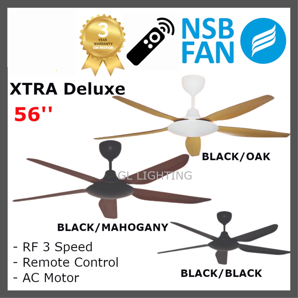 [READY STOCK] NSB XTRA 5 Blades Ceiling Fan 56" Pack of 2 With Remote ...