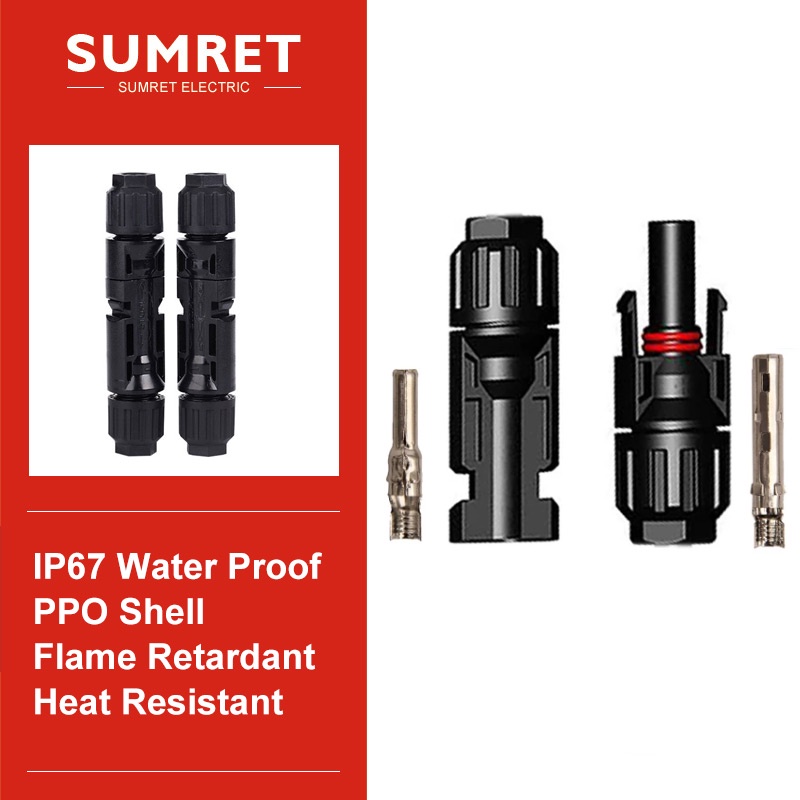 Solar PV Connector MC4 male and female plug 30A/45A/60A/80A 1000V DC 1500V solar cable ...