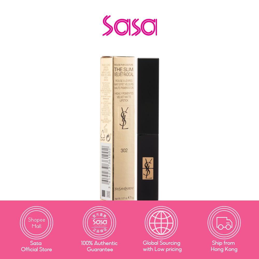 Yves Saint Laurent Rouge Pur Couture The Slim Velvet Radical - 302 (2g) | Shopee Malaysia