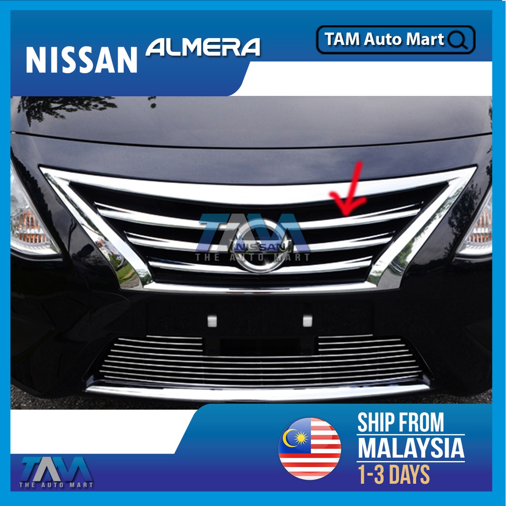 Nissan Almera Front Grill Chrome Lining Front Mesh Grille Head Bumper ...