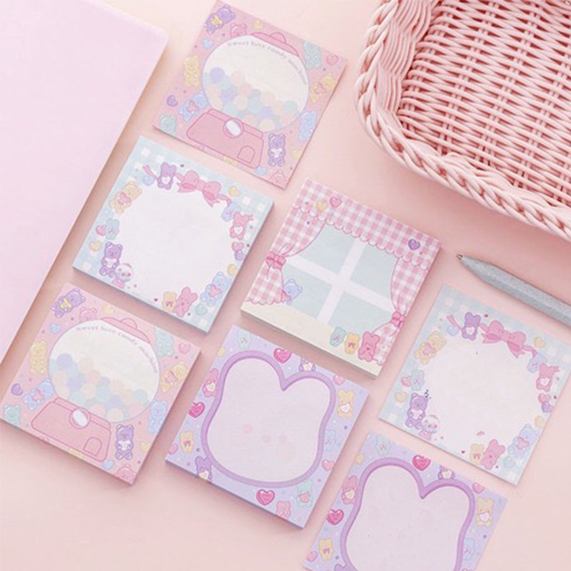 80 Sheets Cute Girly Sweet Heart Series Sticky Note Student Tearable ...
