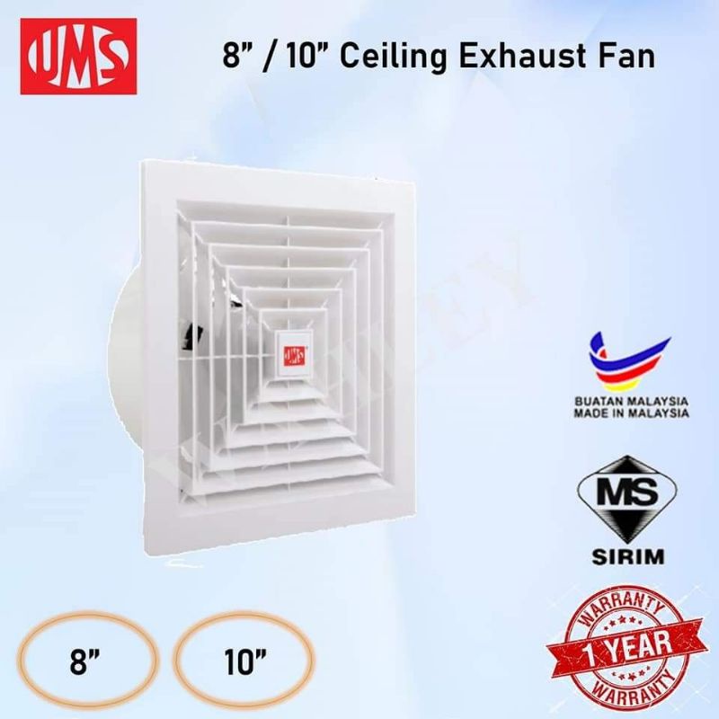 UMS 8" CEILING EXHAUST FANS/KIPAS EKZOS SILING (SIRIM) | Shopee Malaysia