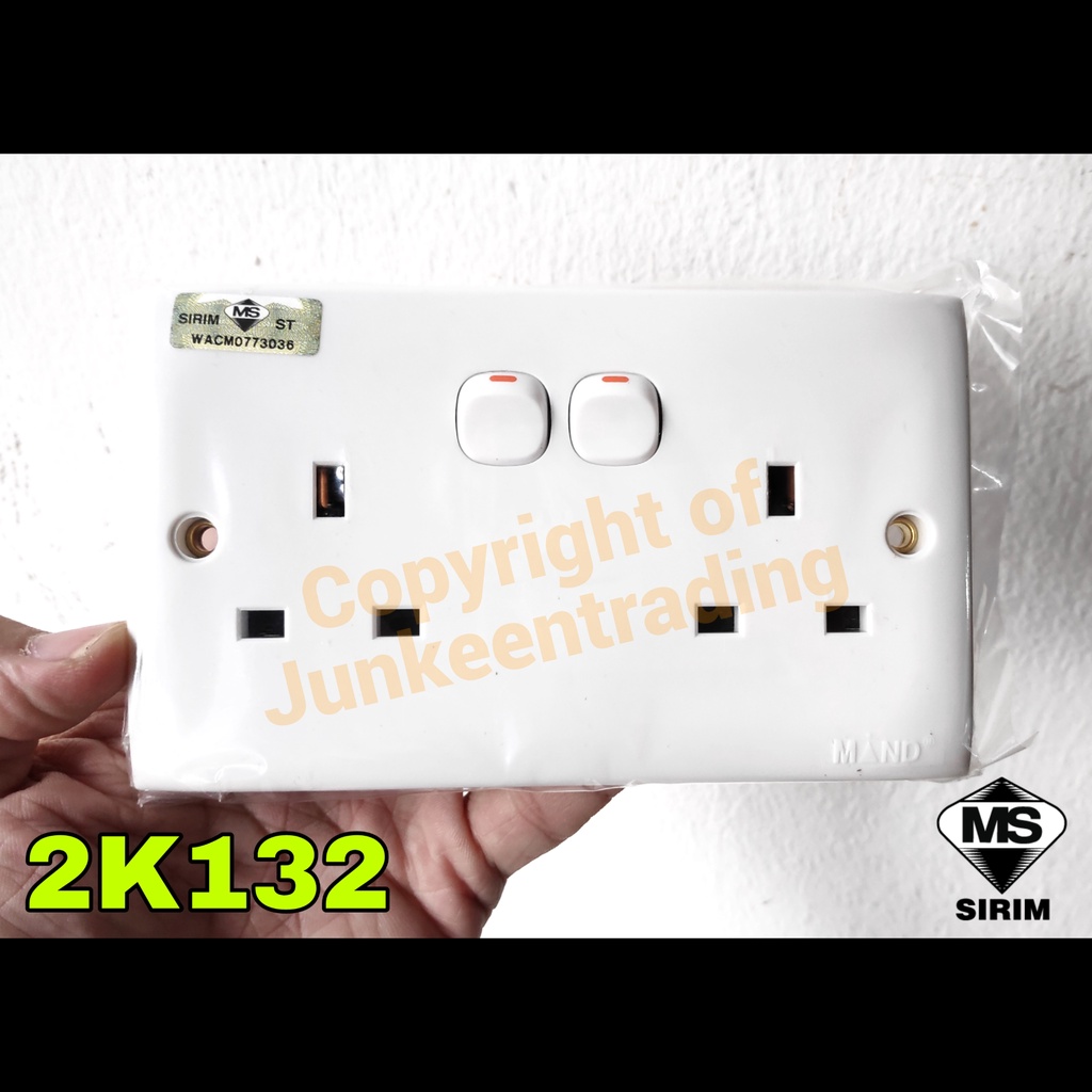 MIND 2 Gang Switch Socket Outlet 2K132 [SIRIM] | Shopee Malaysia