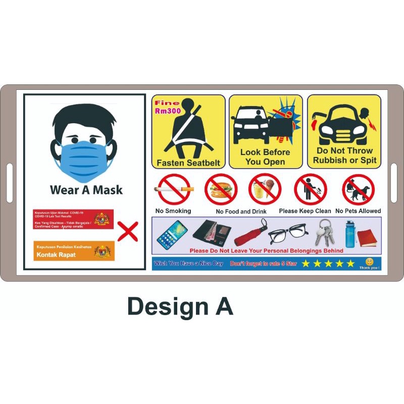 E-Hailing 5 Star Rating Acrylic Car Sign | Shopee Malaysia