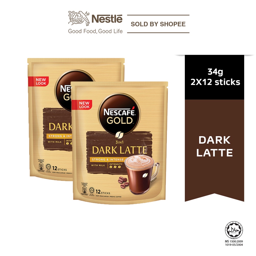 Nescafe Gold Dark Latte (34g x 12 Sticks x 2 Packs) | Shopee Malaysia