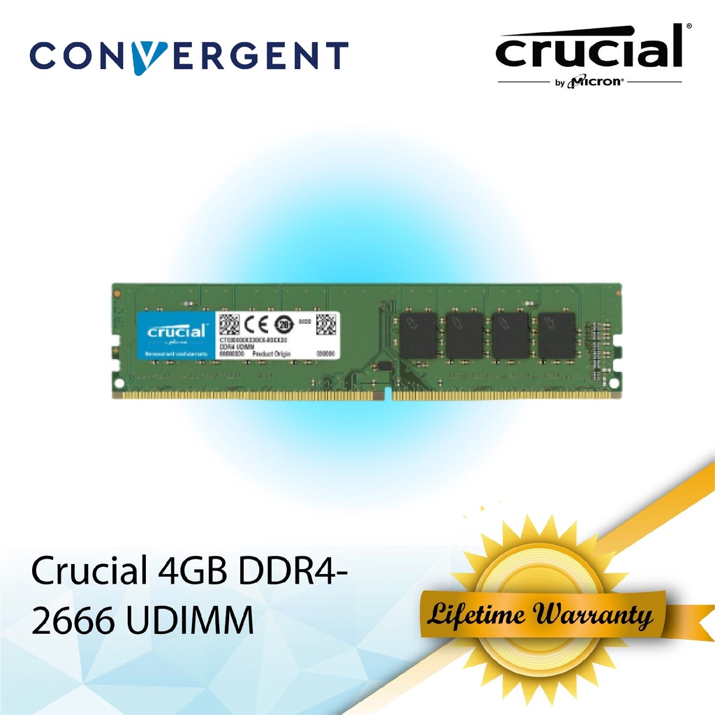 Crucial DDR4-2666 UDIMM Memory for Desktop (4GB/8GB/16GB/32GB) | Shopee ...
