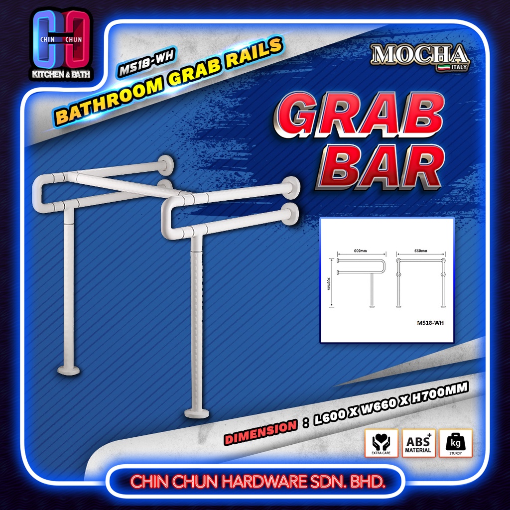 MOCHA Angle Grab Bar | Stainless Steel Toilet Grab | For OKU, Old ...