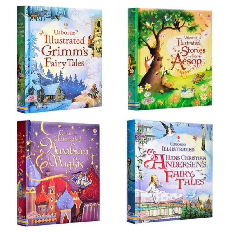 (4 Books) Usborne Arabian Nights Aesop Stories Grimm's Andersens Fairy ...