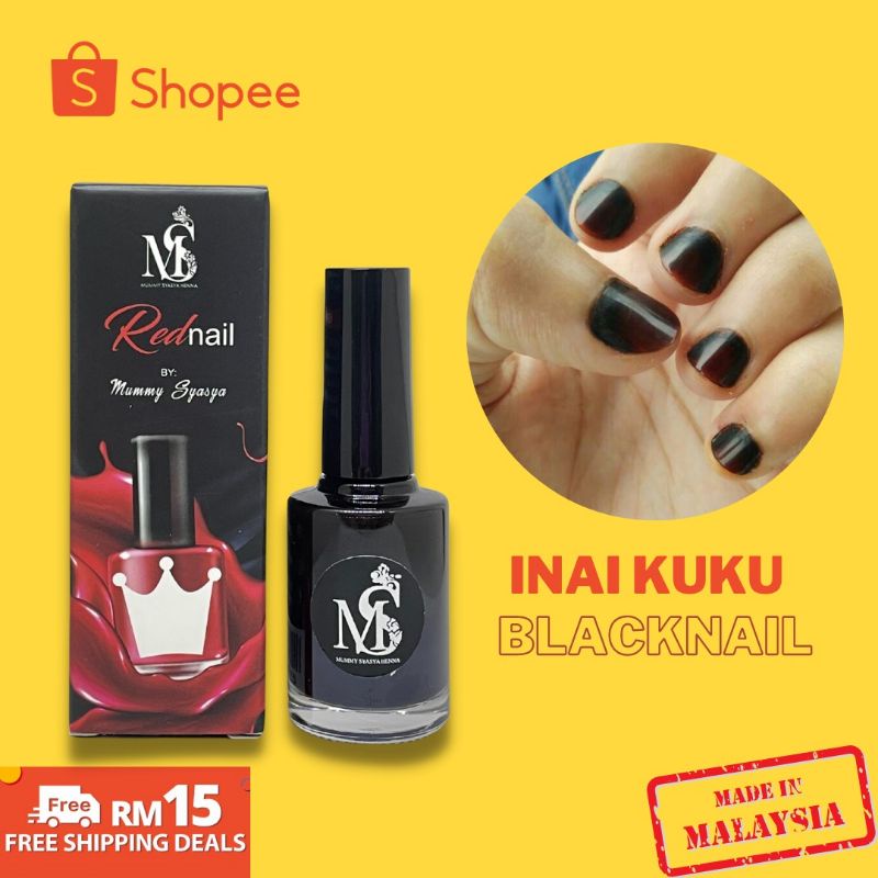 INAI KUKU HITAM BLACKNAIL WARNA TERANG SEKALI PAKAI TAK LUNTUR SAMPAI ...
