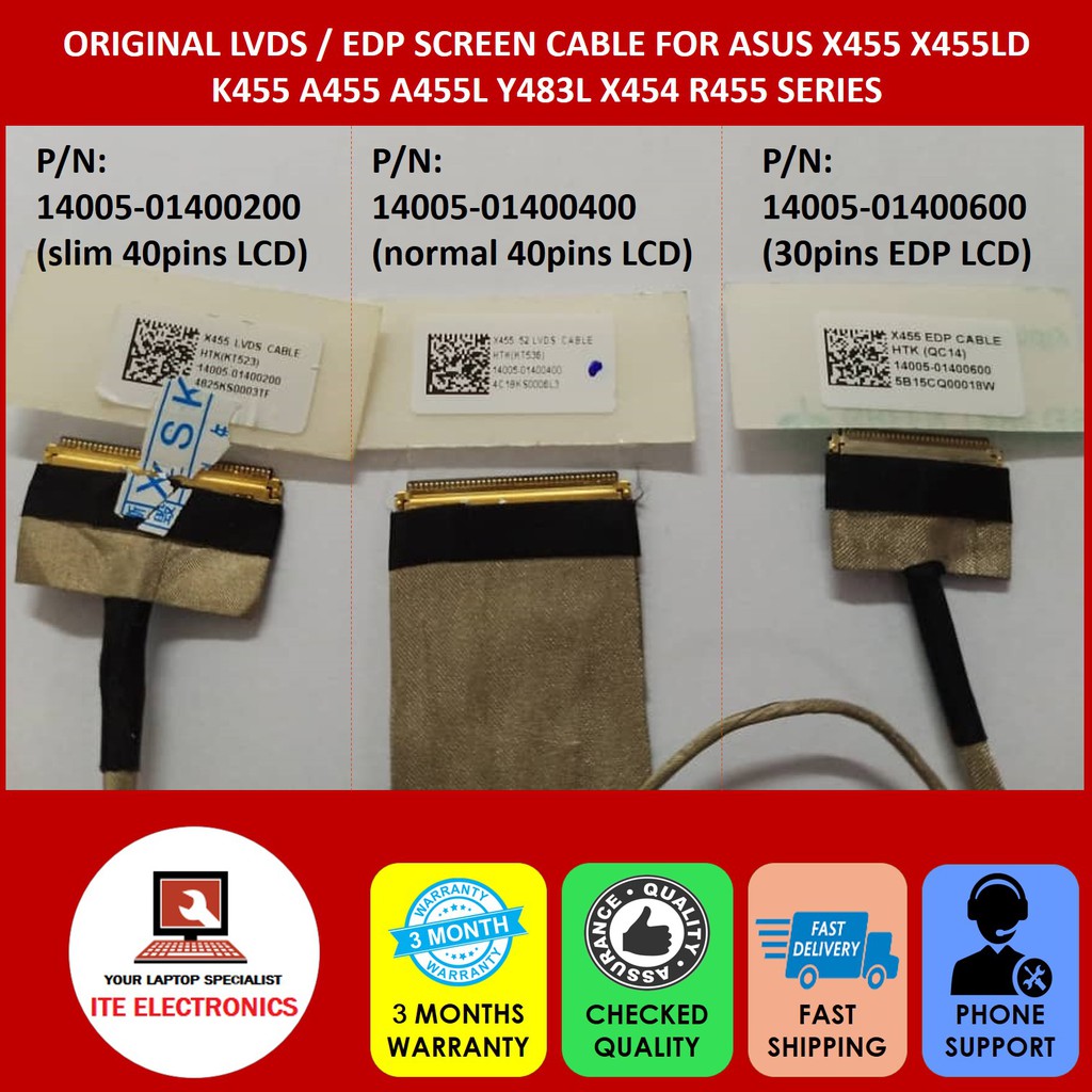 ORIGINAL ASUS X455 X455LD K455 A455 A455L Y483L X454 R455 SERIES SLIM ...