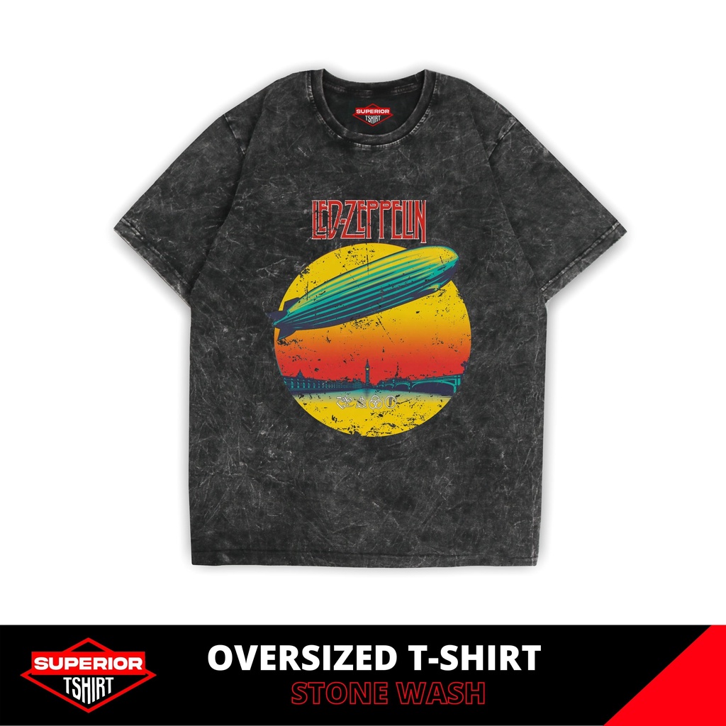 Led ZEPPELIN OVERSIZE STONEWASH T-Shirt/ACID WASH/BAND T-Shirt/METAL ...