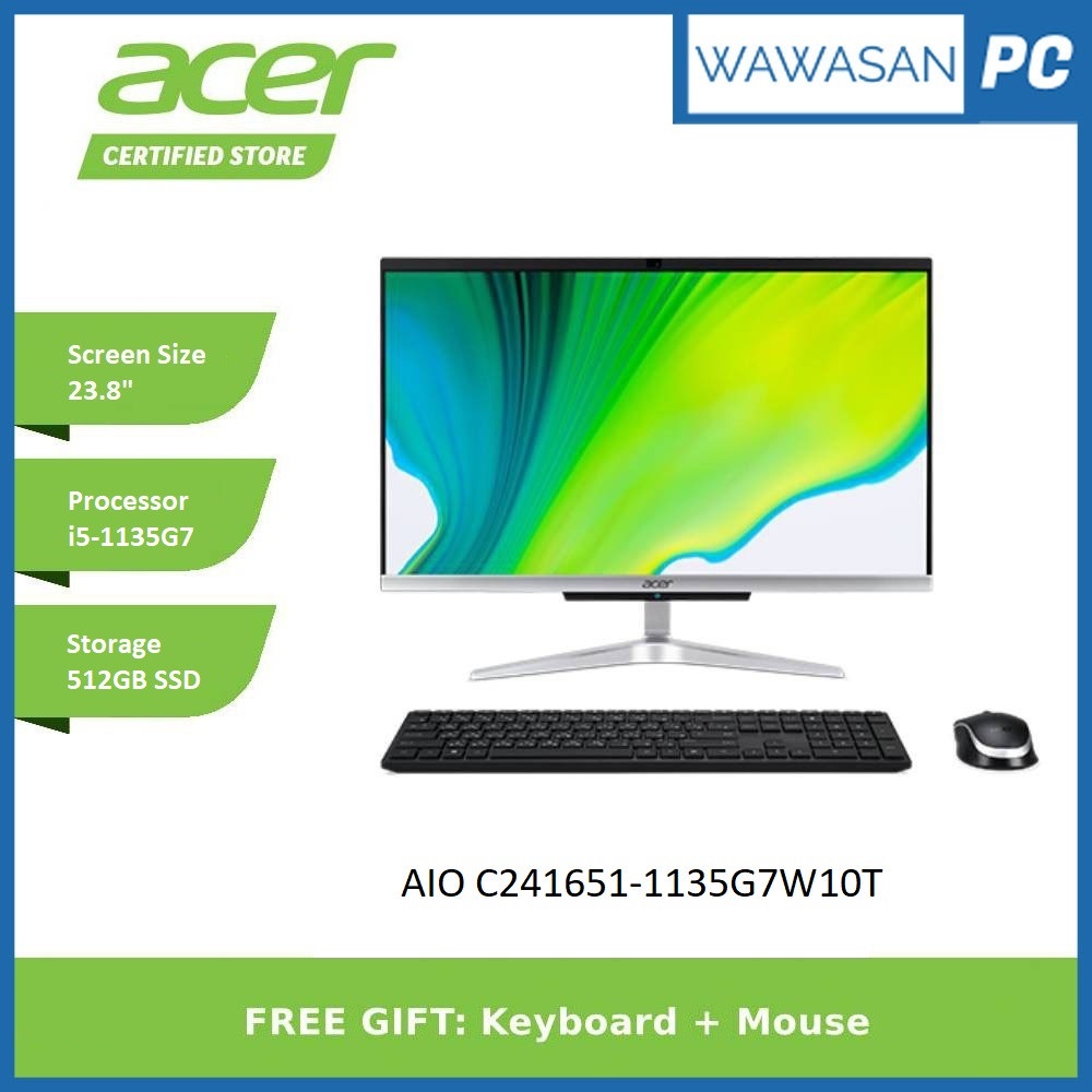 Acer Aspire C24-1651 Desktop AIO All-in-One i5-1135G7 8GB DDR4 SDRAM ...