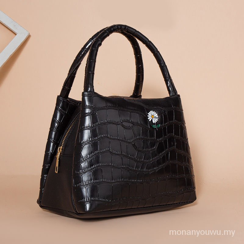 Versi Korea Beg Tangan Fesyen Beg Tangan Buaya Kulit Tebal Kapasiti ...