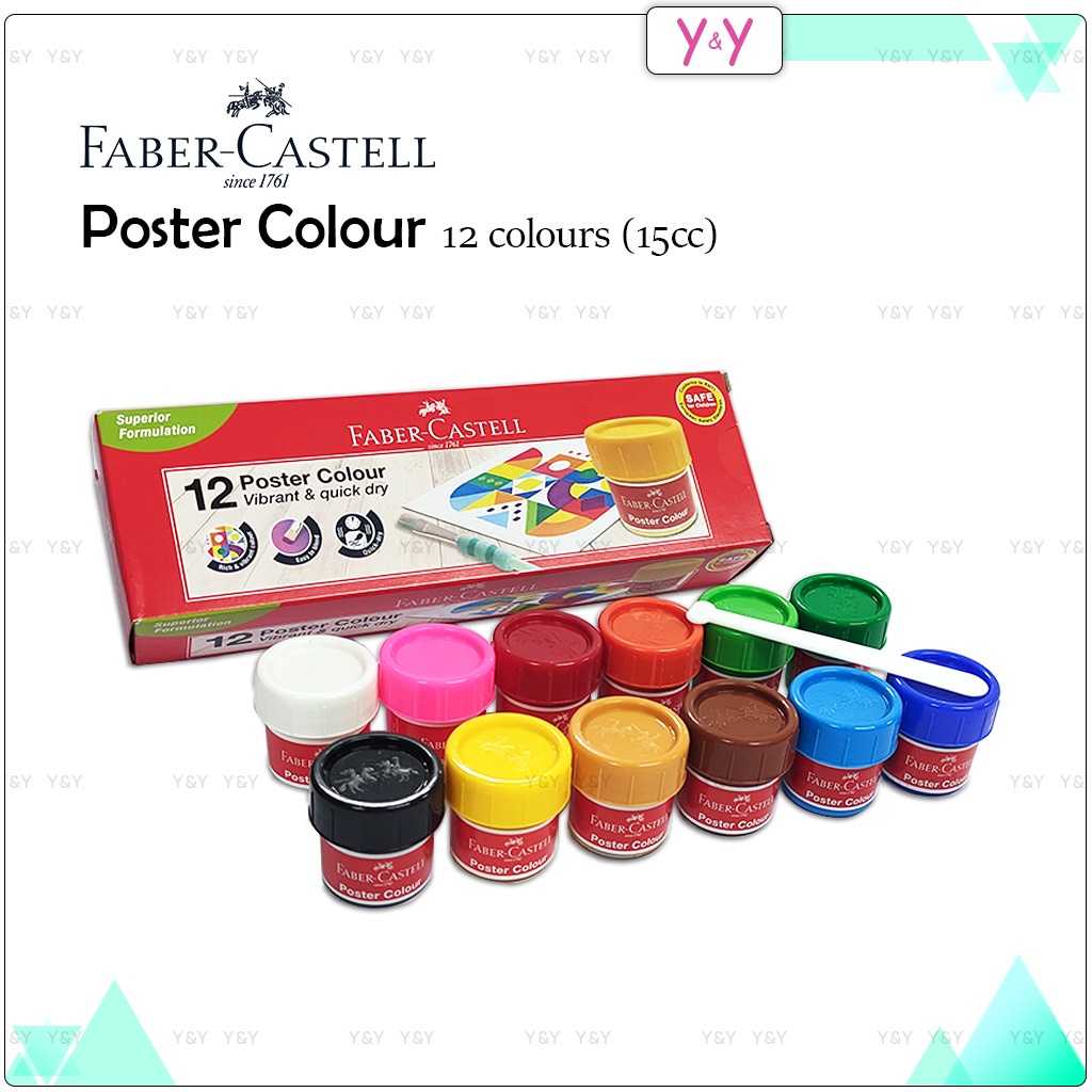Faber Castell Poster Color - 12 Colours 15cc / Painting Poster Colours ...