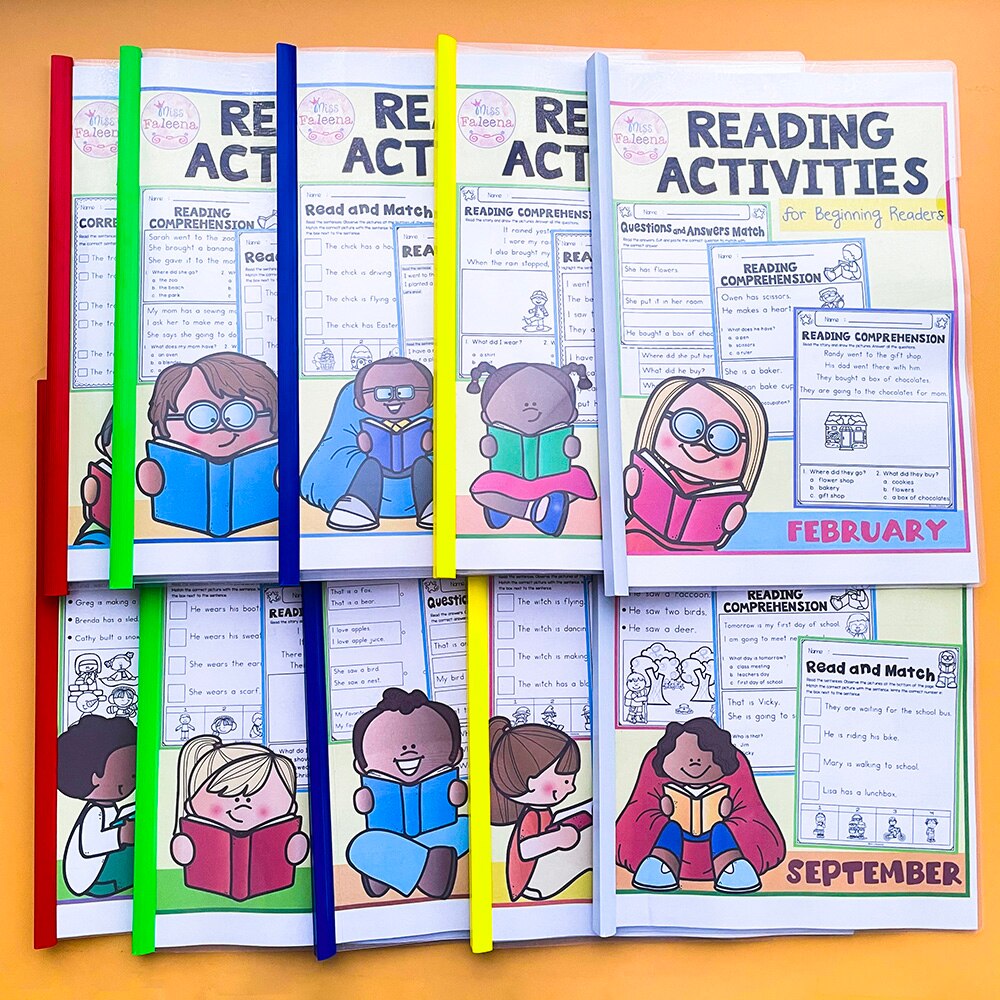 10 Months of Year Reading Activities Workbook for Classroom Sight Word ...
