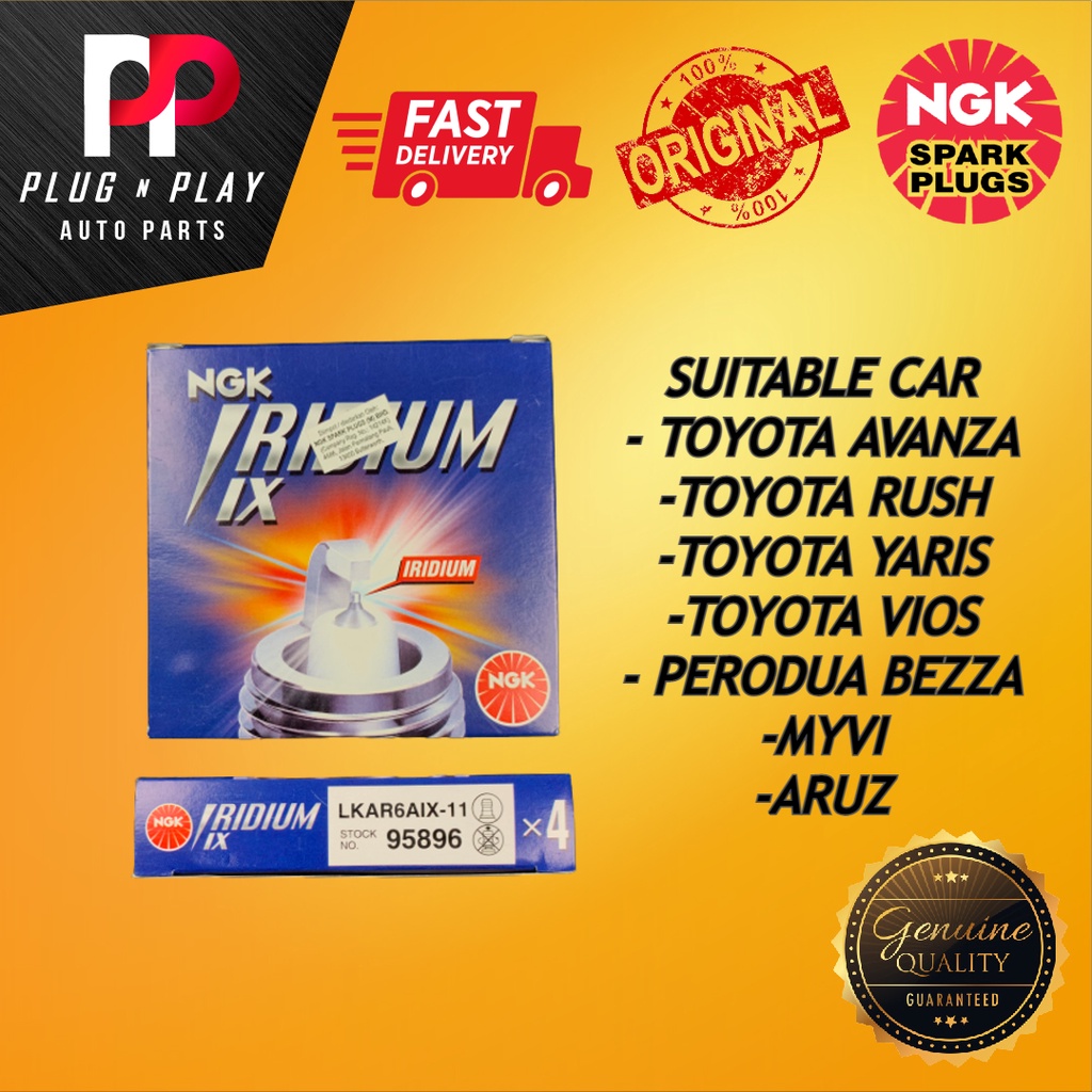 NGK IRIDIUM LKAR6AIX-11 SPARK PLUG FOR TOYOTA AVANZA, RUSH, SIENTA ...