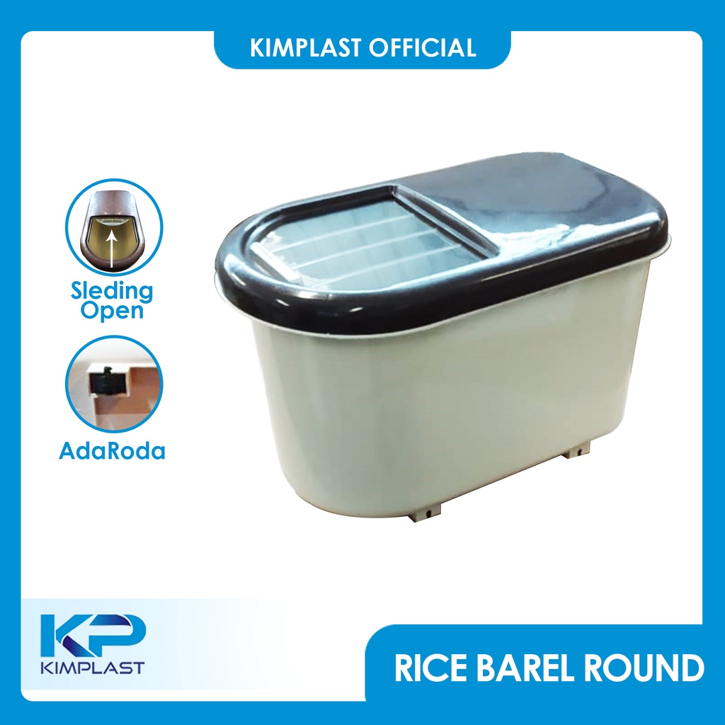 Kimplast Rice Barrel Round Chocolate Cream Rice Container 10 kg ...