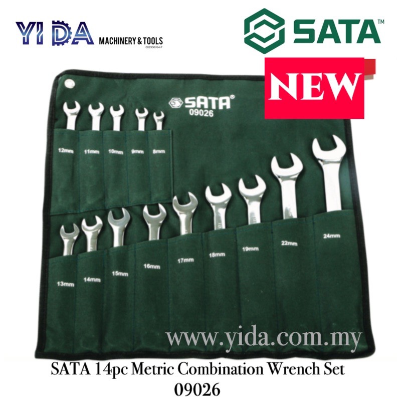 SATA 09026 14pcs metric combination wrench SET /Spanner set | Shopee ...