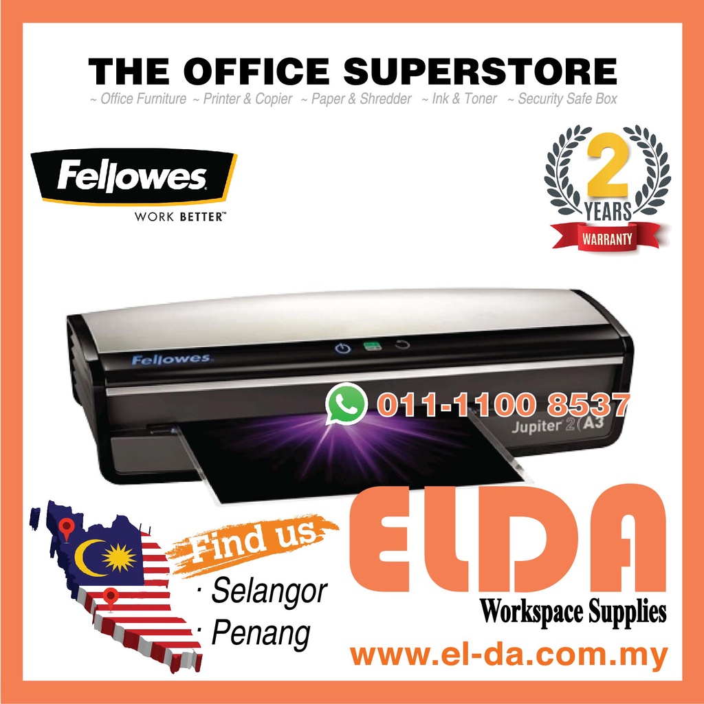 **Mesin Laminating** Fellowes Jupiter 2 A3 Laminator (Office) **ELDA - Workspace Supplies ...