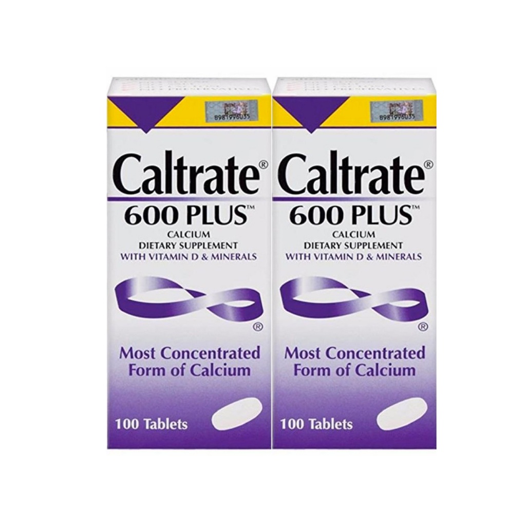 Caltrate 600 Plus Twin Pack 100's x 2 (Calcium Health Supplement with ...