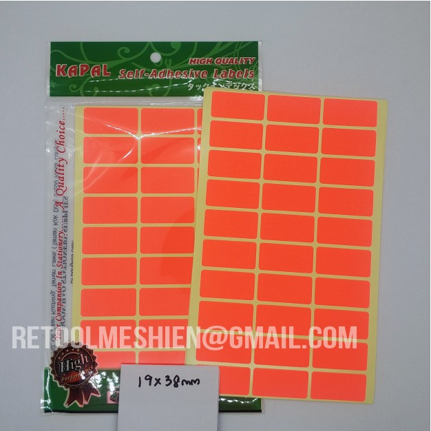 10sheets Rectangle Self Adhesive Label Sticker Florescent/Pelekat Segi ...