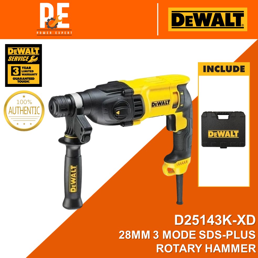 DEWALT D25143K-XD 28mm 900W 3 Mode SDS-Plus Rotary Hammer Drill ...