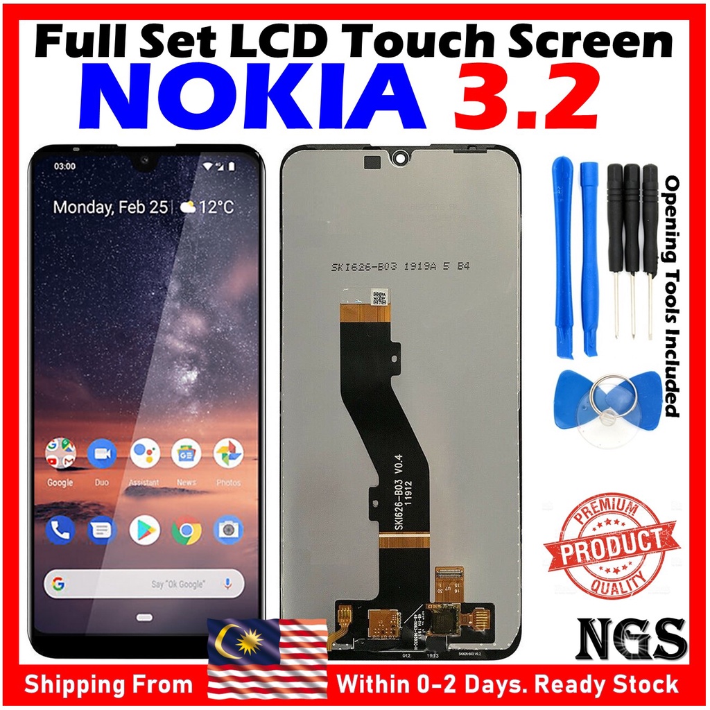ORl NGS Brand Full Set LCD Touch Screen Compatible For NOKIA 3.2 TA-1156 TA-1159 TA-1164 with ...