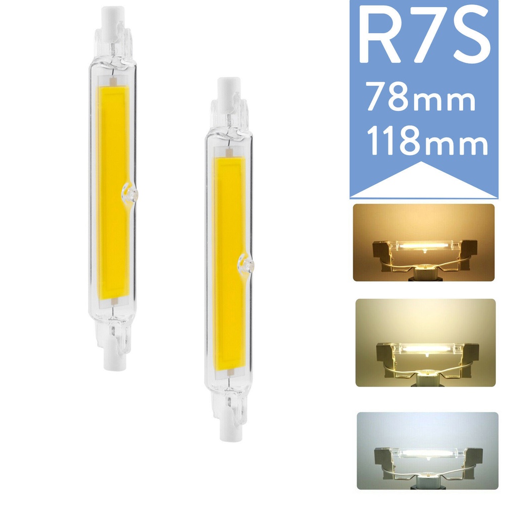 High Power Dimmable LED R7S COB Glass Tube 78mm 118mm J78 J118 5W 10W ...
