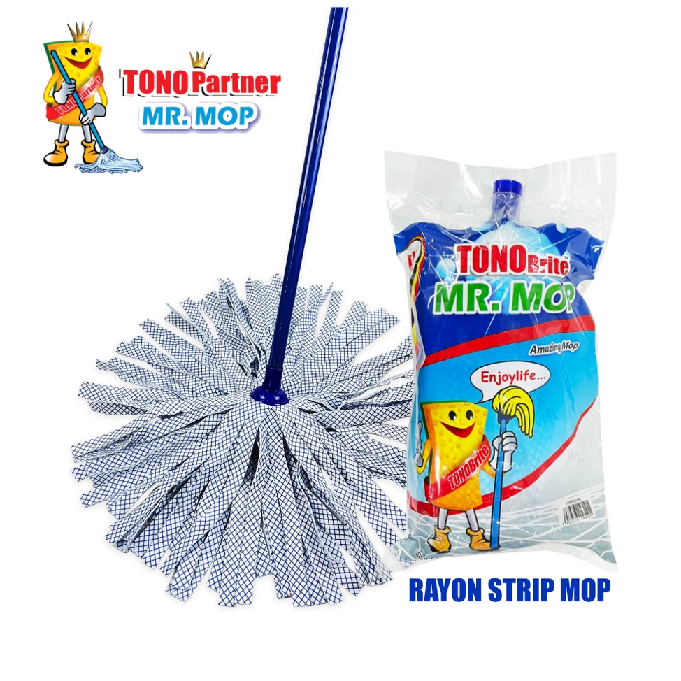 Tono Mr Mop Brite Rayon / Latex Strip Mop Set - Durable Lightweight ...