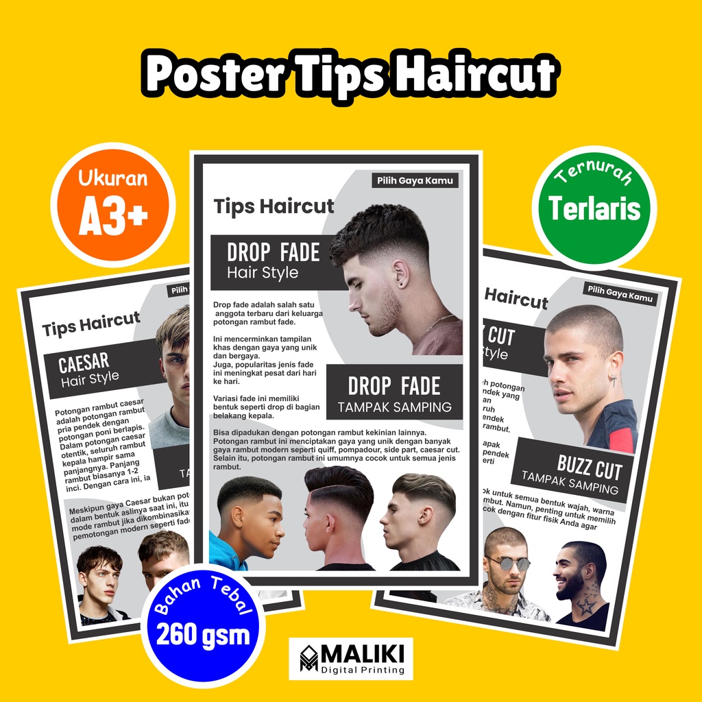 Premium Contemporary Aesthetic barbershop Haircut Poster (Customer ...