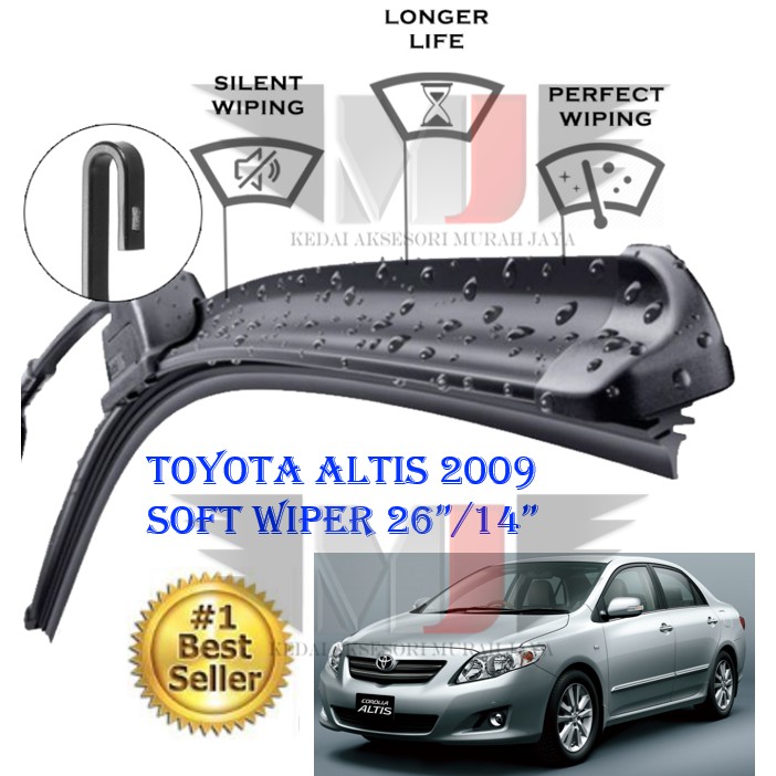 TOYOTA Altis 2009 100?r Wiper Soft Rubber Wipers Blade Compatible With ...