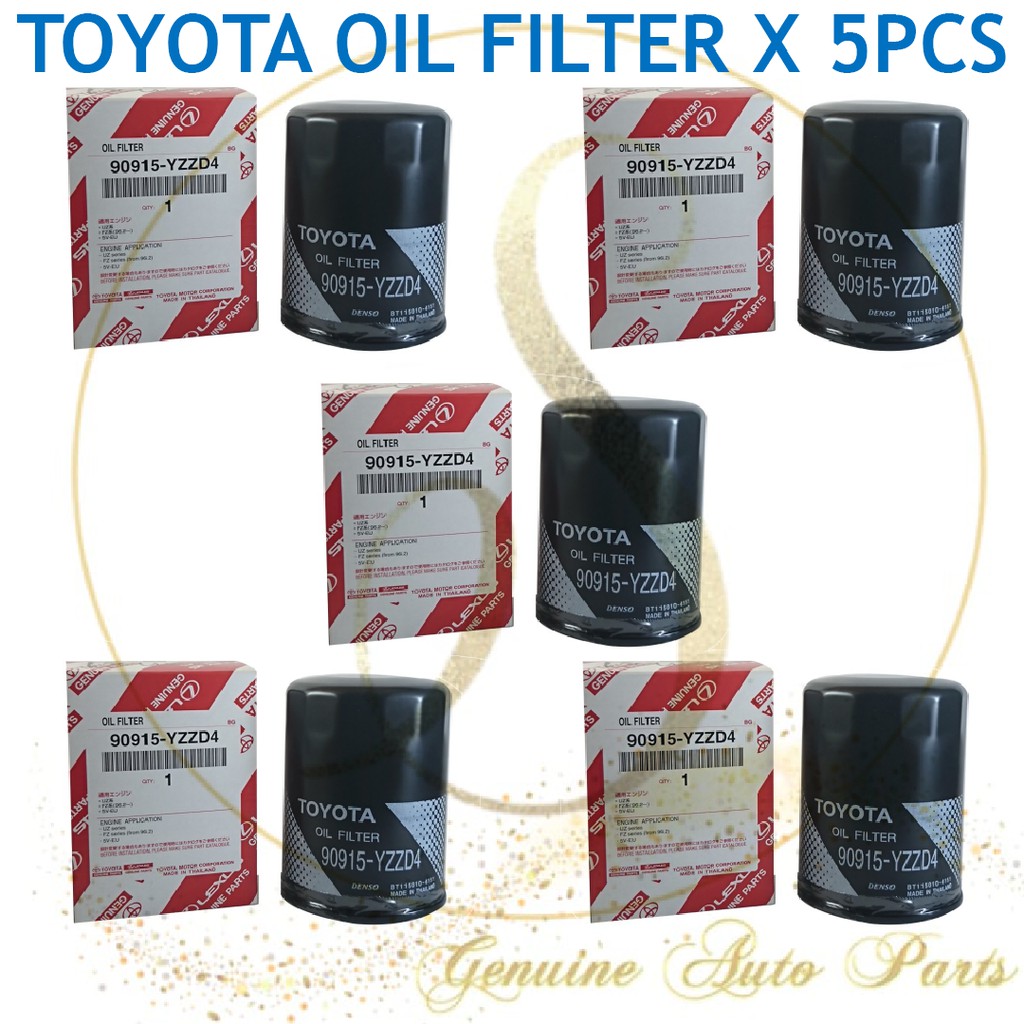 (100% Original) Toyota Genuine Oil Filter ( 5 PCS ) 90915-YZZD4 -Hilux ...