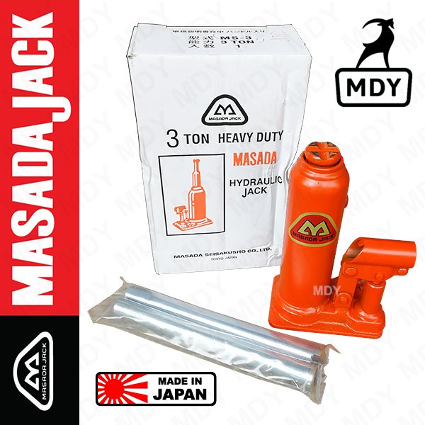 Masada 3 Ton Hydraulic Bottle Jack MS-3 (Made in Japan) | Shopee Malaysia