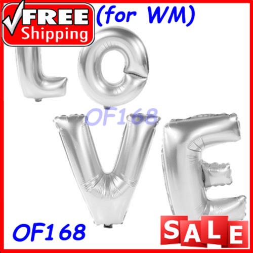ALUMINUM FOIL LETTERS BALLOONS FOR WEDDING DECORATION (SILVER) | Shopee ...