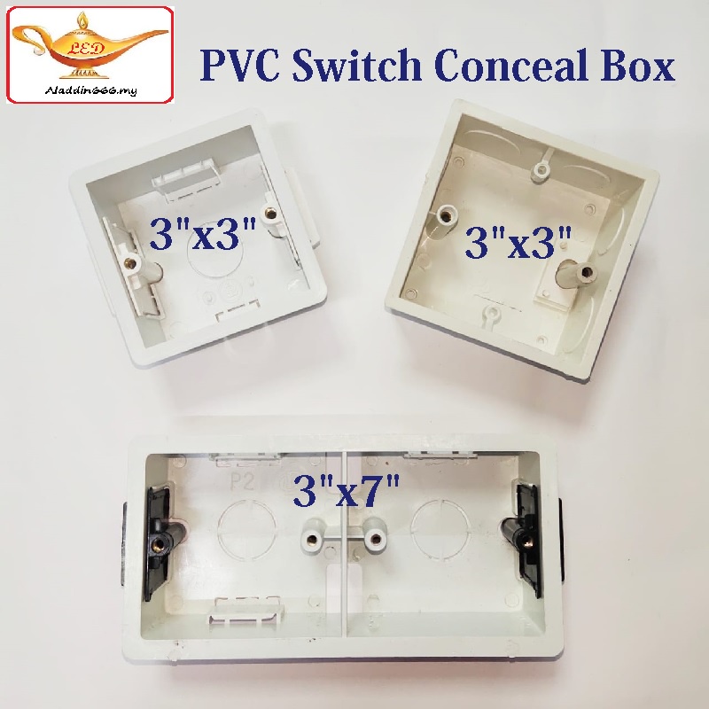 3"x3" / 3"x7" PVC Single / Double Switch / Socket Conceal Box (White color) | Shopee Malaysia