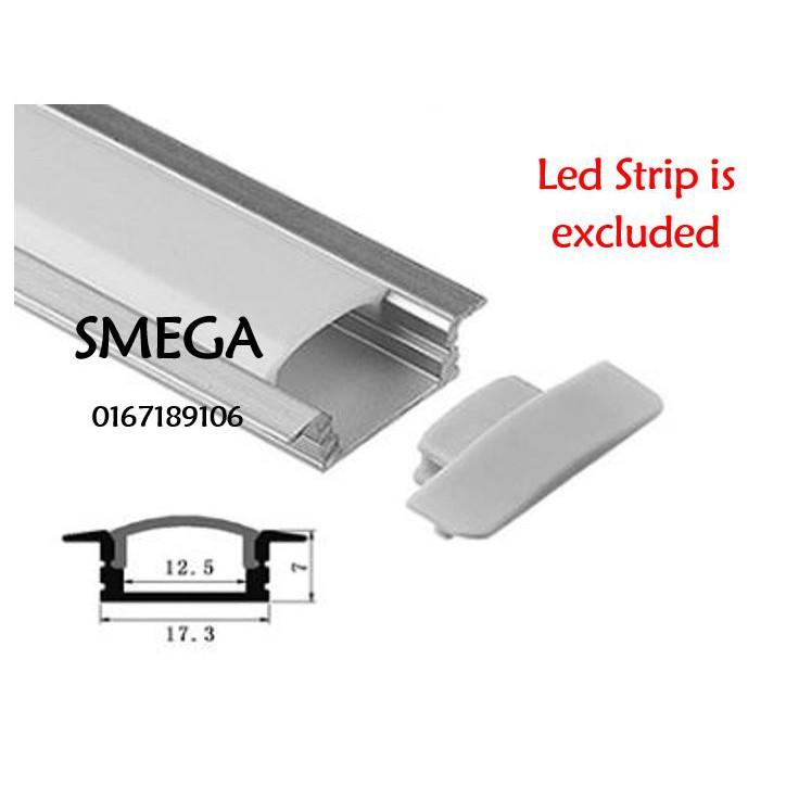 SMEGA 3meter LED Strip Light Aluminium U Shape Profile Track Complete ...