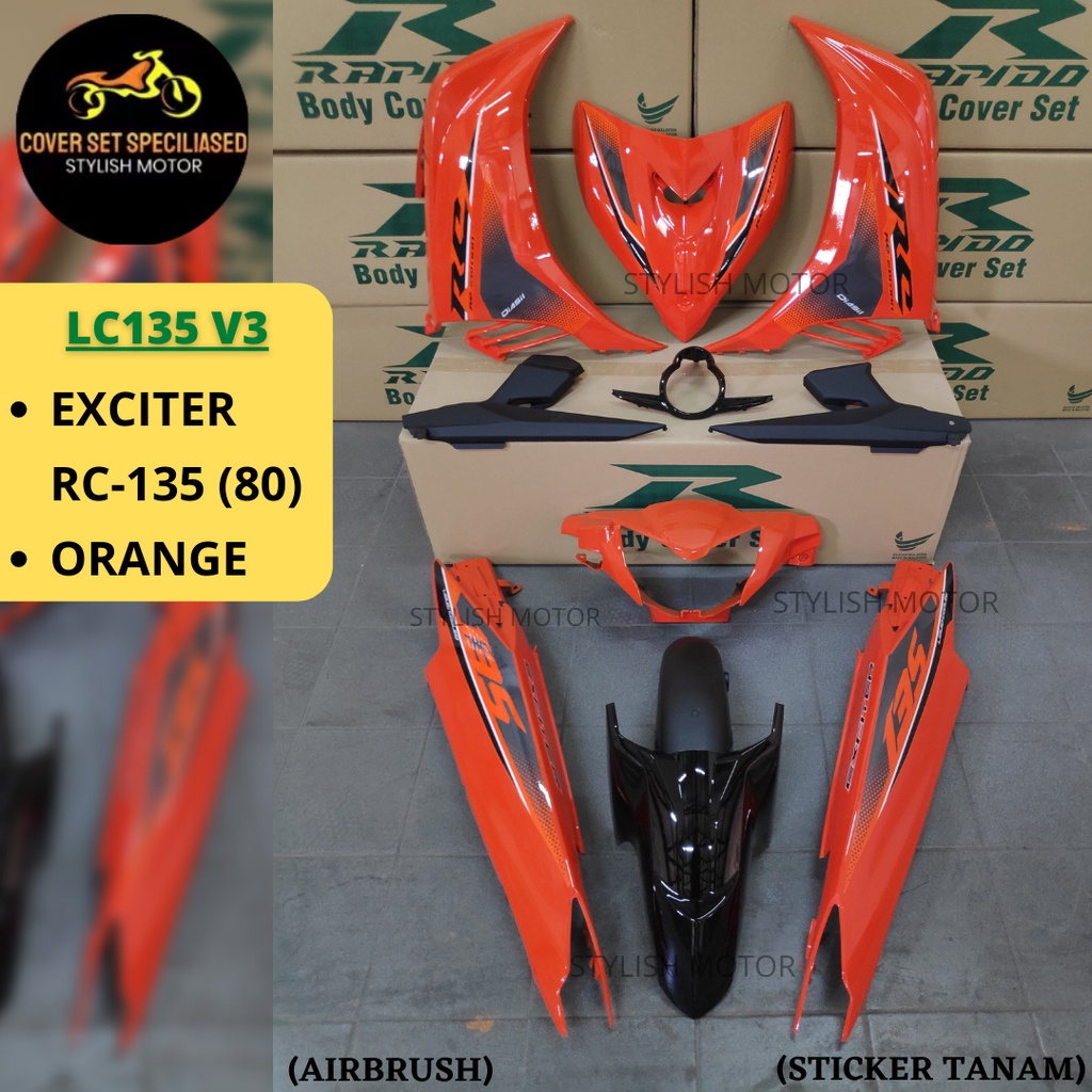 LC135 V3 4S 5S ES EXCITER RC-135 ORANGE RAPIDO COVER SET (STICKER TANAM/AIRBRUSH) | Shopee Malaysia