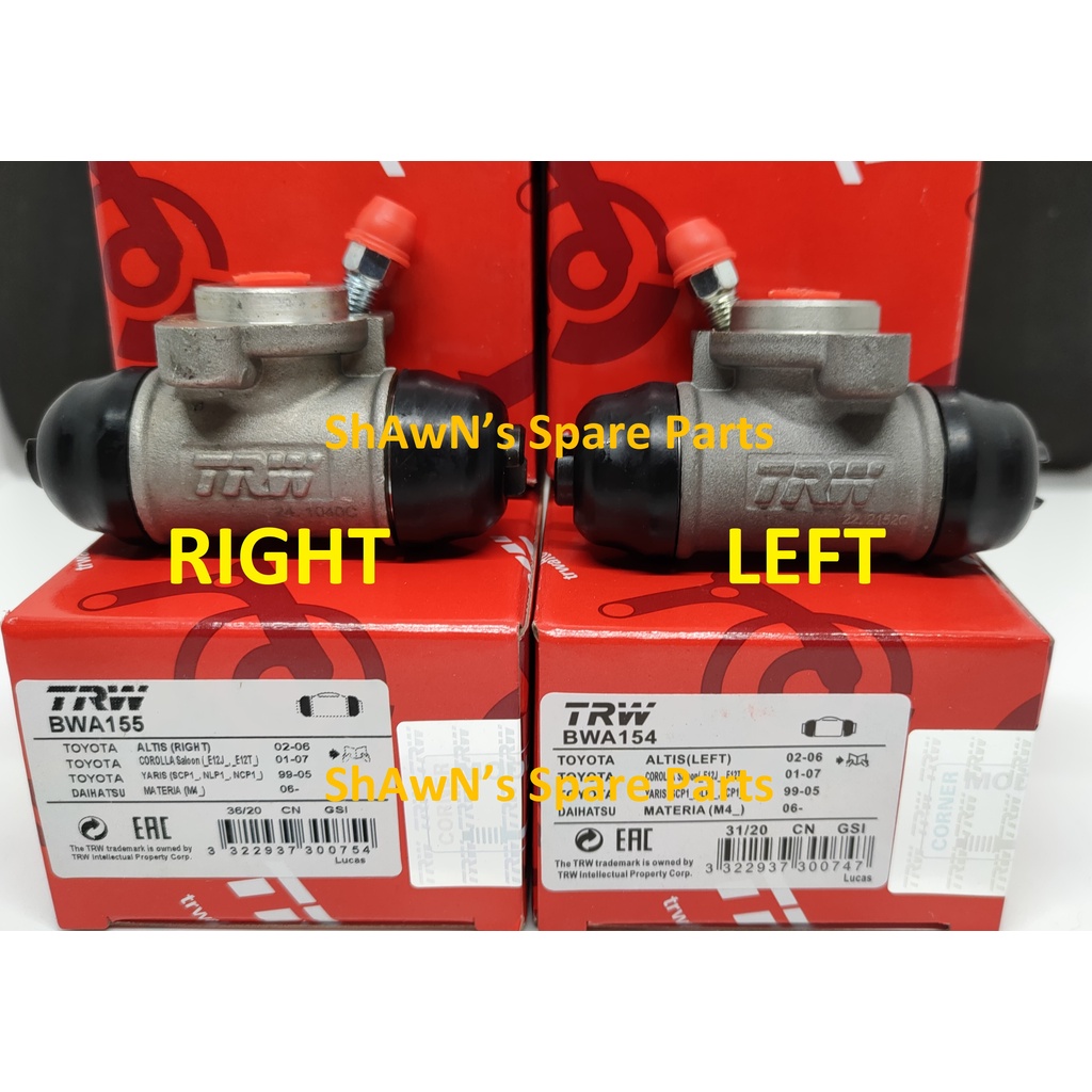 TRW Rear Brake Shoes / Brake Pump Perodua Myvi Old 05-11 / Myvi Lagi ...