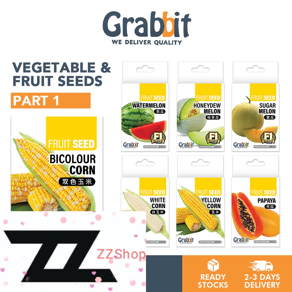 GRABBIT Vegetable & Fruits Seed Biji Benih Sayur Buah-Buahan GRAB-SD-FR ...