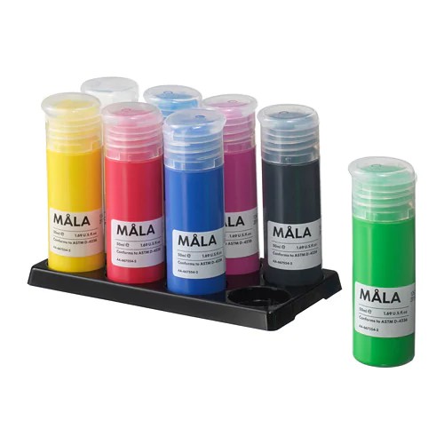 1.KEA Swedish Design MALA Paint, mixed colours assorted colours/8pcs ...