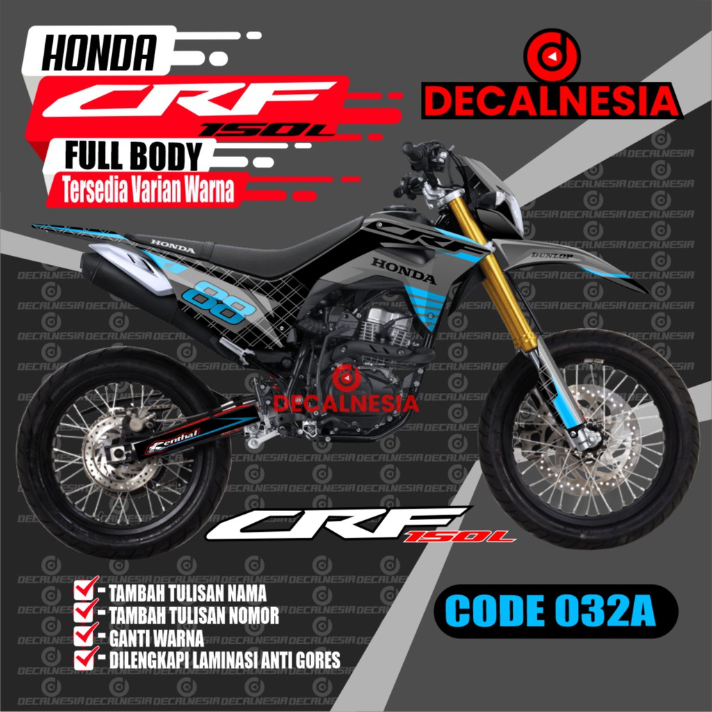 Honda CRF 150 L Motorcycle Sticker Decal Full Body Sticker Variation ...