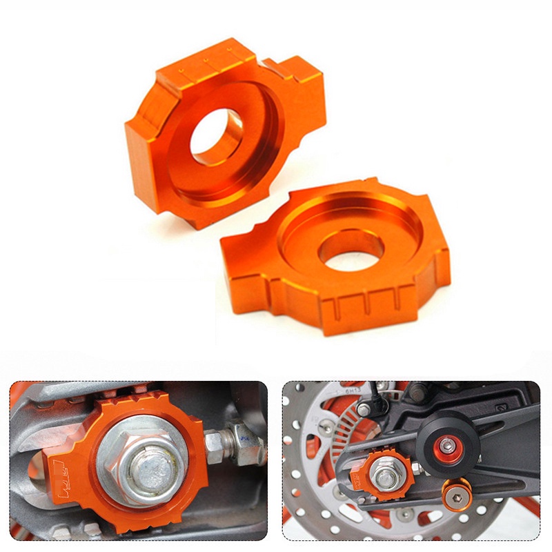 BDJ DUKE200 CNC Rear Axle Spindle Chain Adjuster Blocks For KTM DUKE RC ...