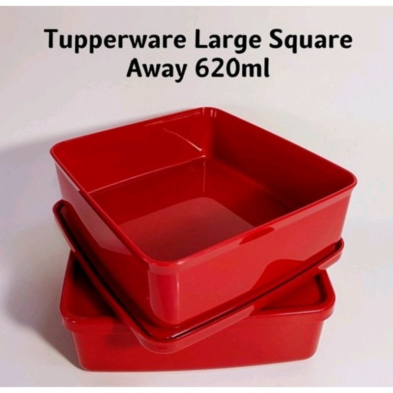 Tupperware Red Large Square Away 620ml 1pc | Shopee Malaysia