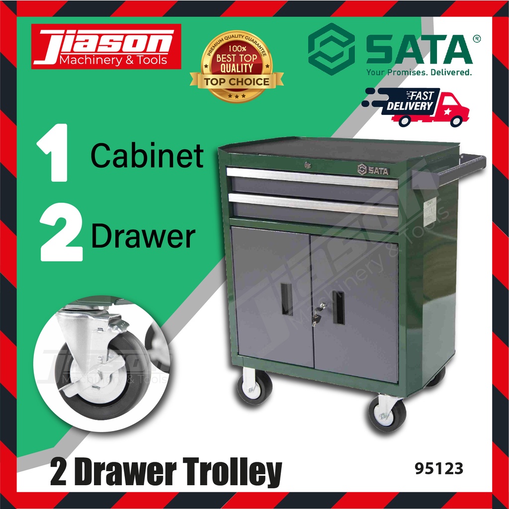 SATA 95123 2 Drawer Trolley / Tool Cart | Shopee Malaysia