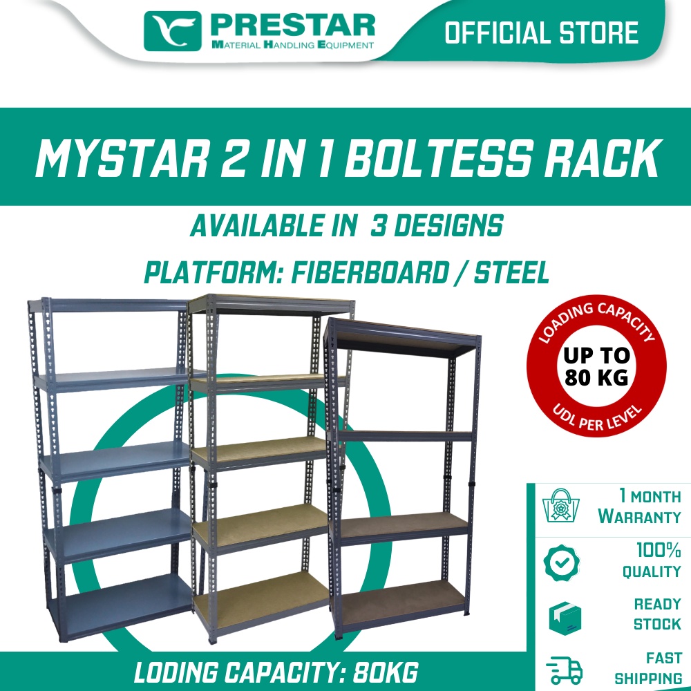PRESTAR MHE Boltless Metal Rack 350 x 900 x 1800 mm Boltless Rack 5 ...