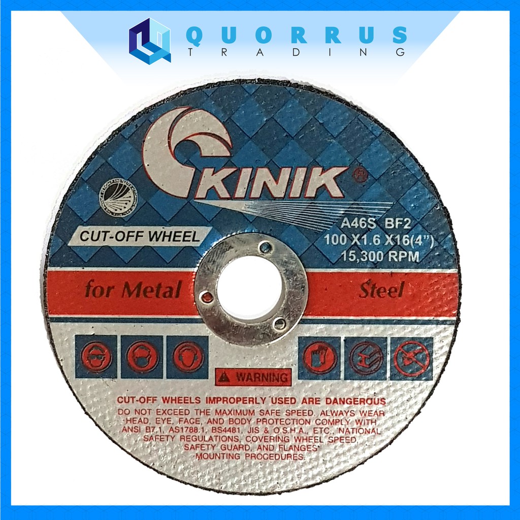 KINIK TAIWAN Metal Cutting Disc Steel & Stainless Steel Cutting Disc 4 ...