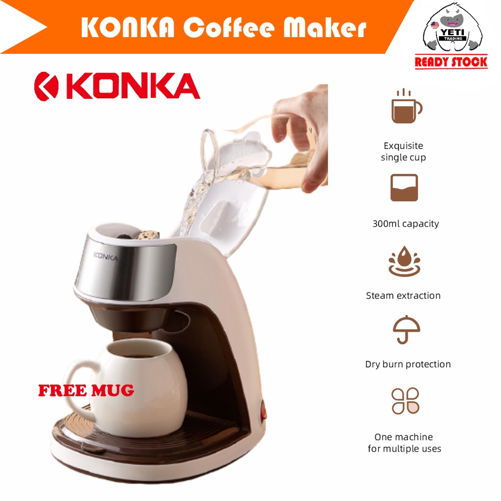 KONKA Mini Coffee Maker Used In Office And Home Mesin Kopi [KCF-CS2 ...