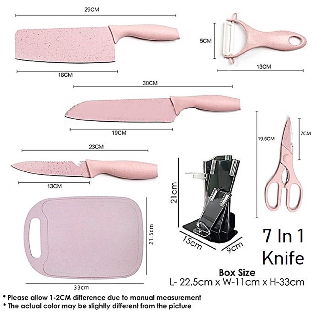 Swiss Thomas Kitchen Knife Set 7 in 1 Utensils Set Pisau Tajam Set ...