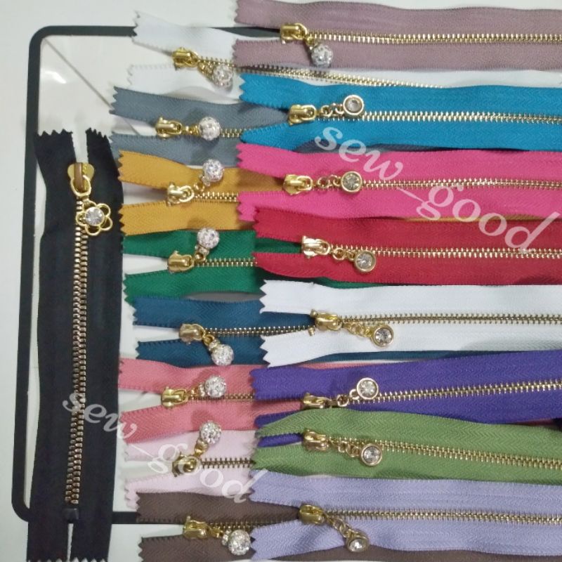 6inchi 8 inchi Diamond Puller Fancy Zipper / Zip Depan / Zip Lengan ...